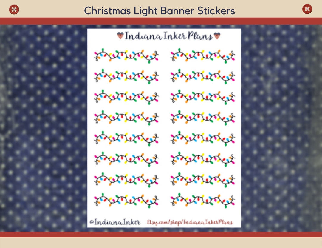 Christmas Lights Banner Stickers - Etsy