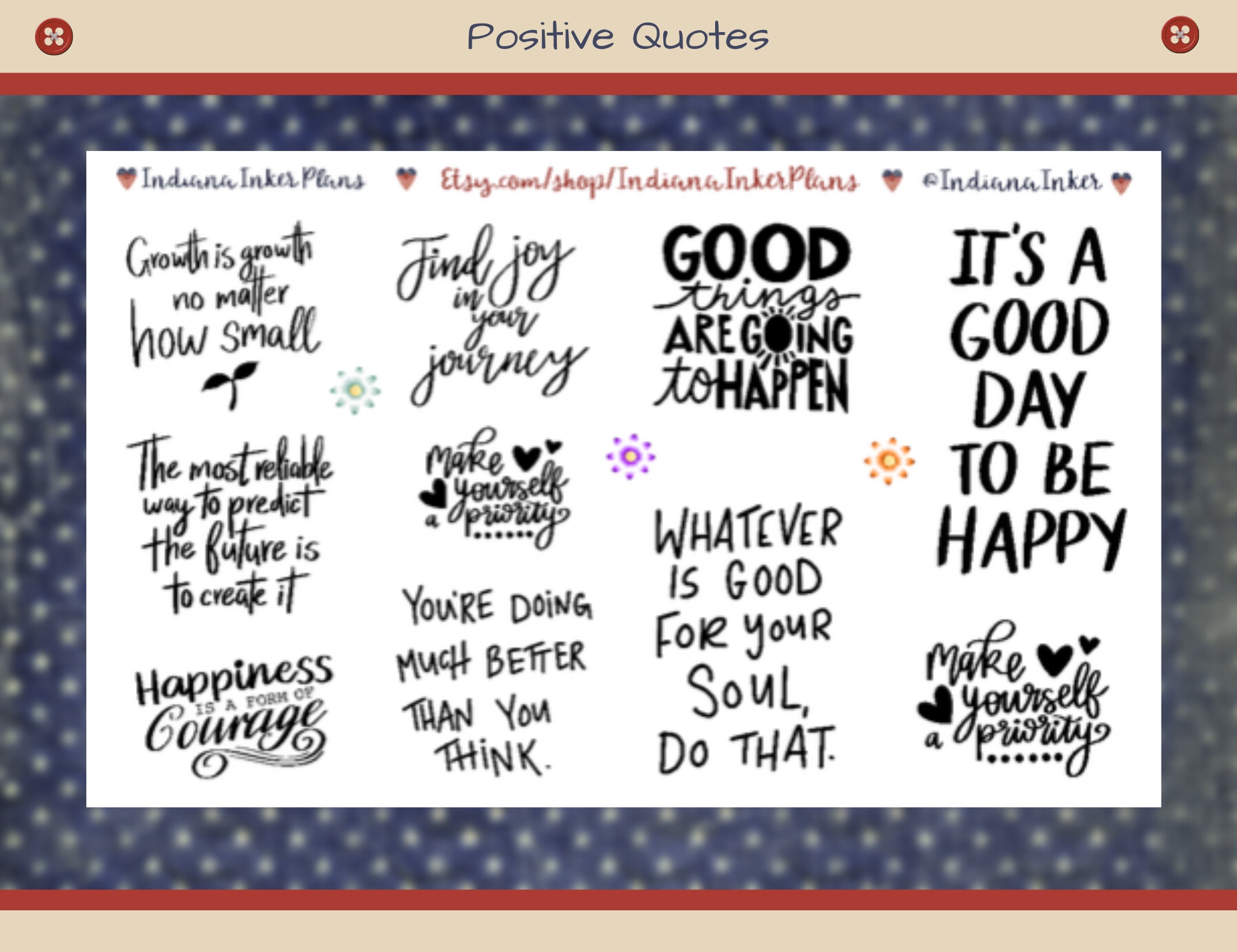 Positive Quote Stickers Planner Stickers Decorative - Etsy