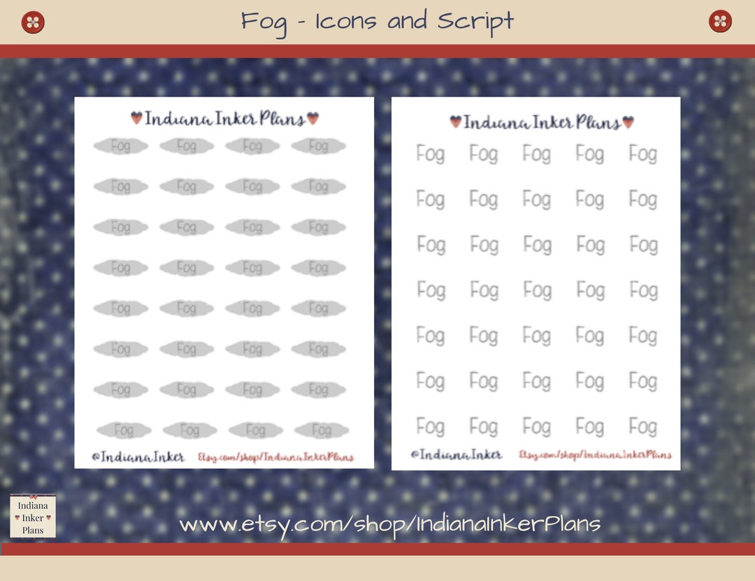 Fog Icon Stickers, Weather Icon Stickers, Planner Stickers - Etsy