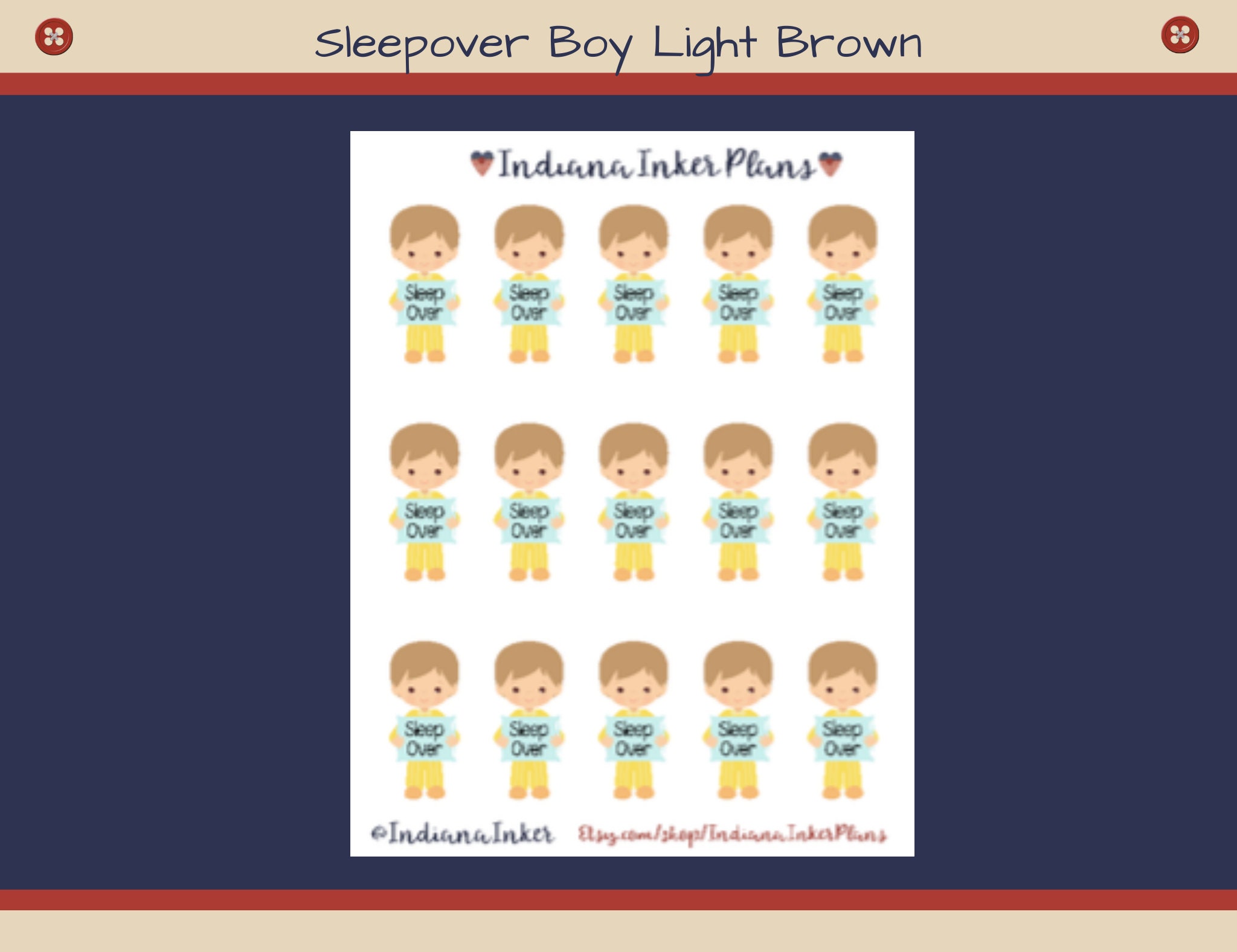 Boy Sleepover Stickers Planner Stickers Scrapbooking - Etsy