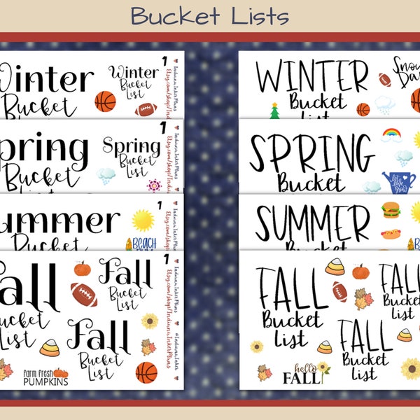 Seasonal Bucket List Sticker - Etsy