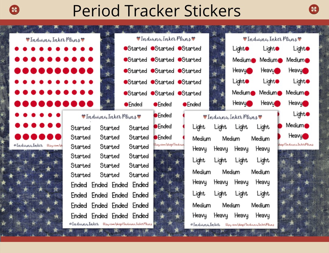Period Tracker Stickers, Menstrual Cycle, Planner Stickers, Period ...
