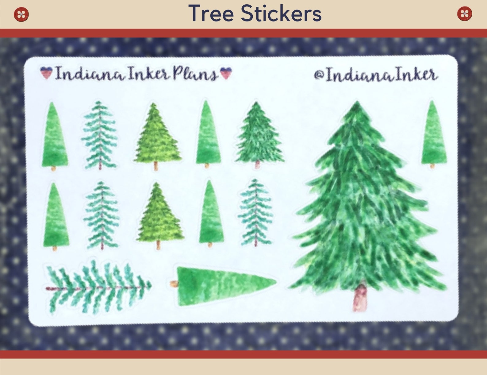 Tree Planner Stickers Watercolor Trees Journal Notebook - Etsy