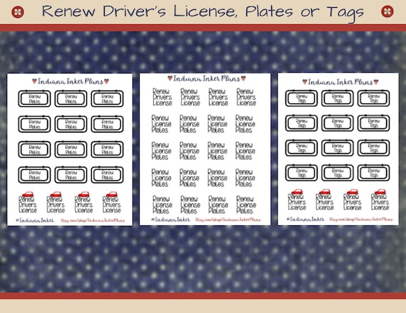 Renew Drivers License Renew Plates Renew Tags Vehicle - Etsy