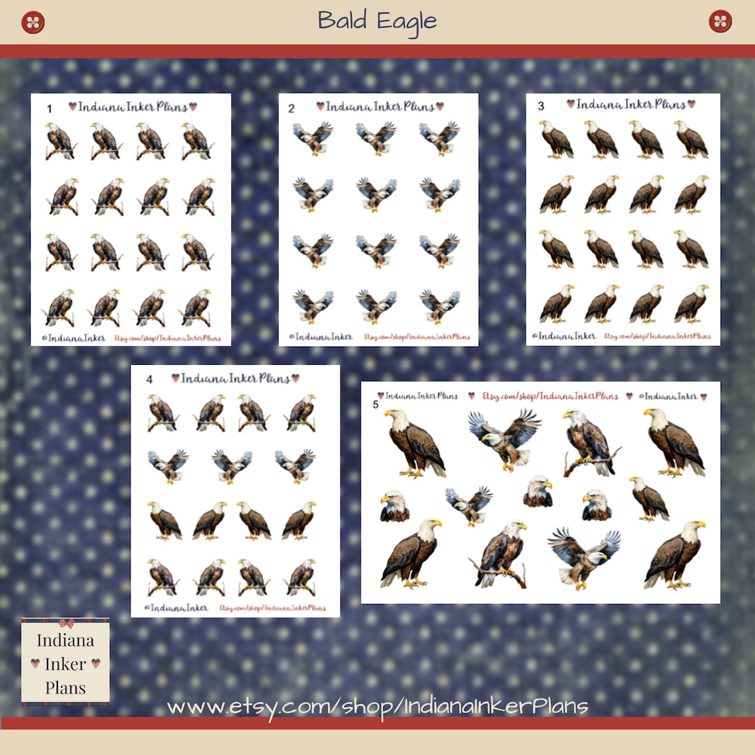 Bald Eagle Stickers, Planner Stickers, Decorative Planning, Journaling ...
