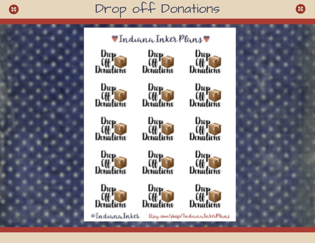 Drop off Donations Stickers, Planner Stickers, Decorative Planning ...