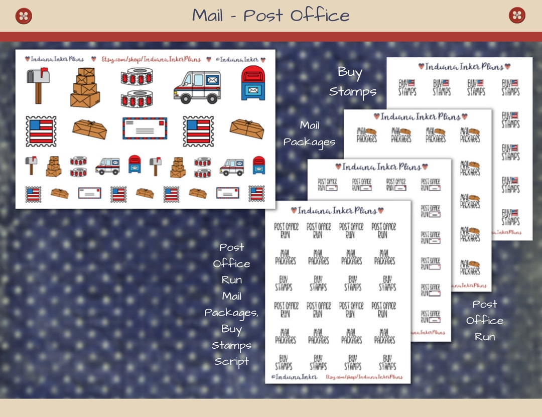 Post Office Stickers, Buy Stamps, Mail Packages, Post Office Run ...