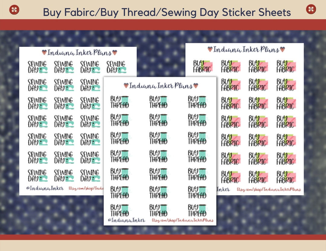 Sewing Stickers, Buy Fabric, Sewing Day, Buy Thread, Planner Stickers ...