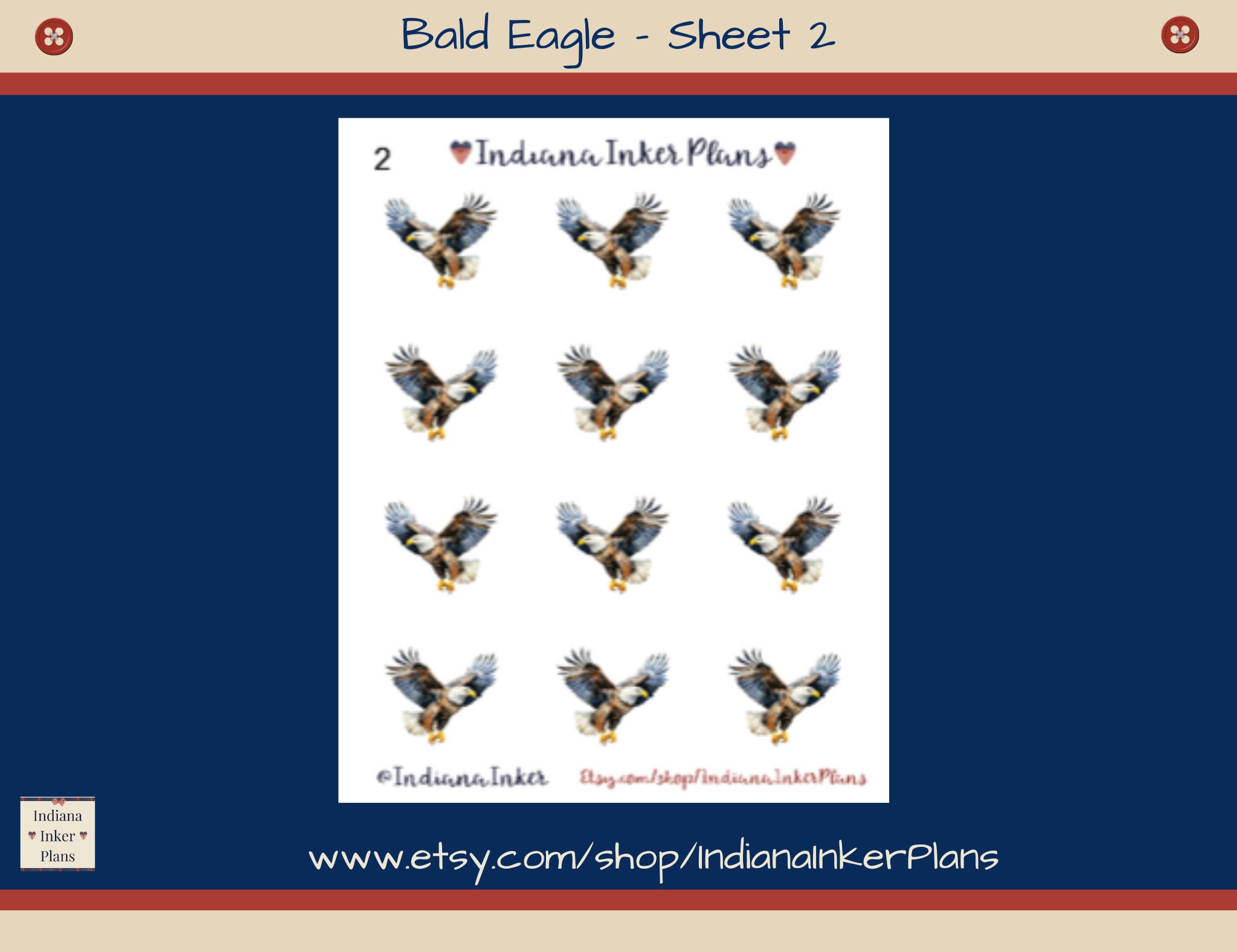 Bald Eagle Stickers, Planner Stickers, Decorative Planning, Journaling ...