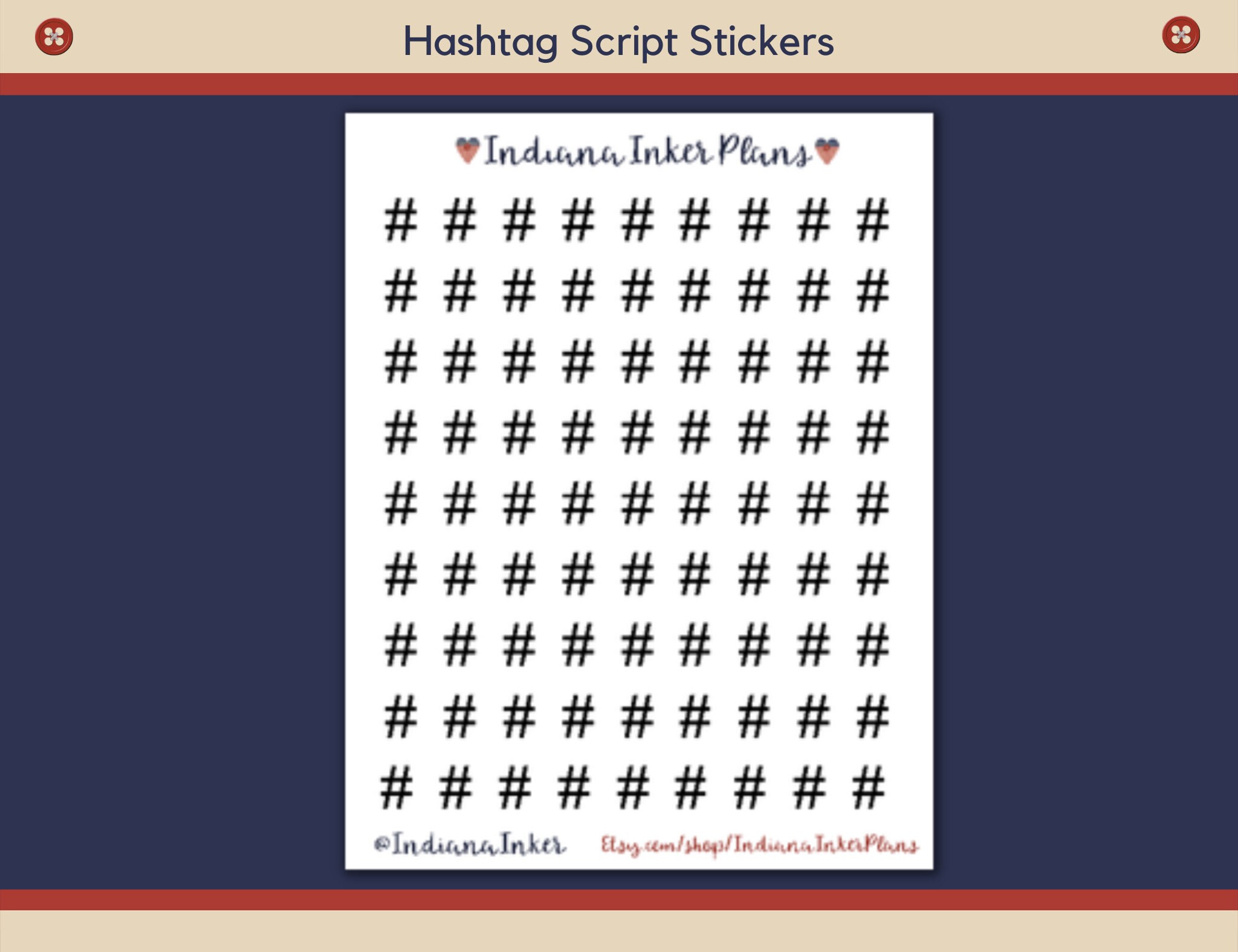 Symbol Script Stickers Ampersand Hashtag Percent Sign - Etsy