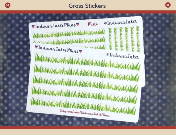 Strips of Grass Stickers Planner Stickers Journaling | Etsy
