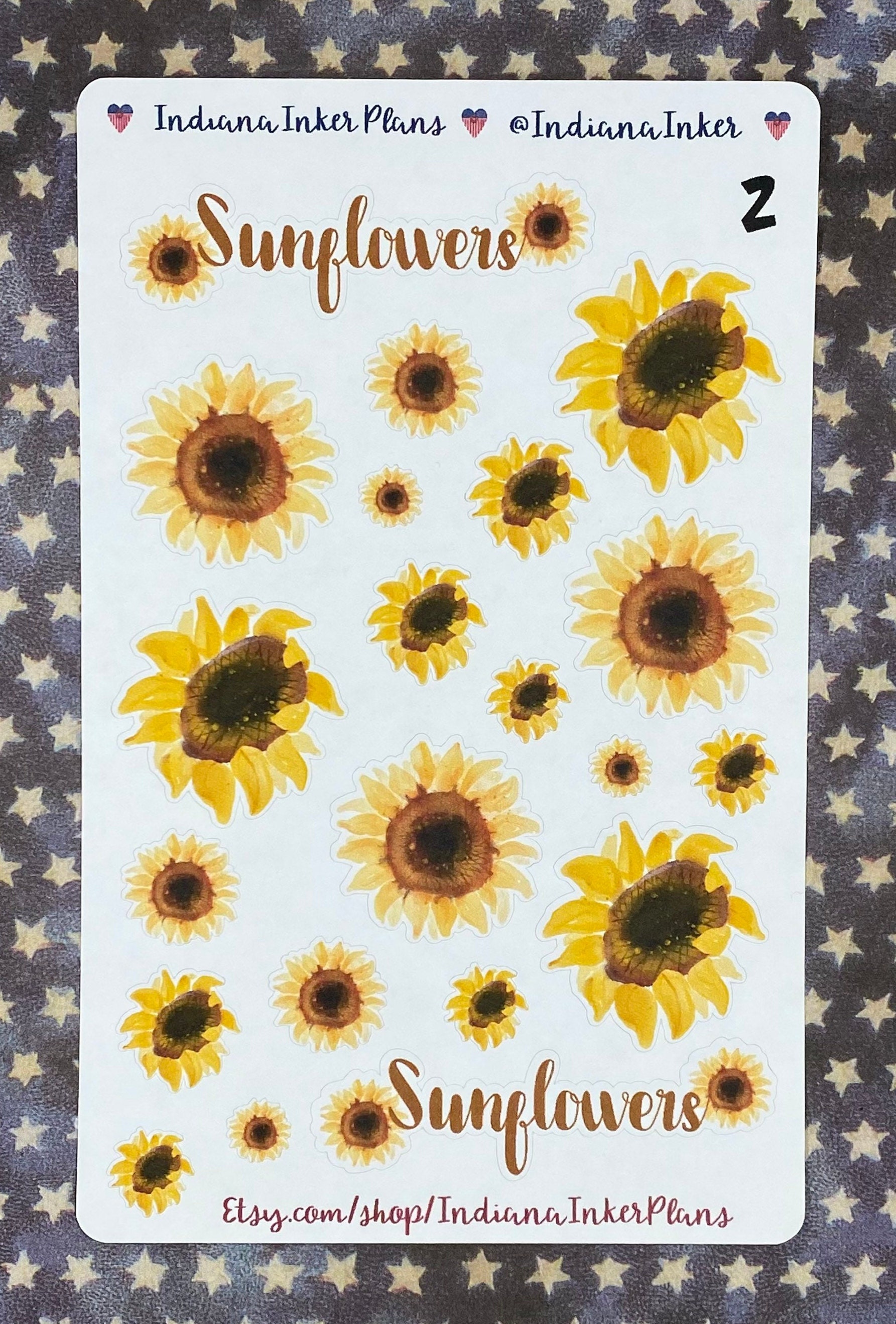Watercolor Sunflower Stickers, Planner Stickers, Floral Stickers, Fall ...