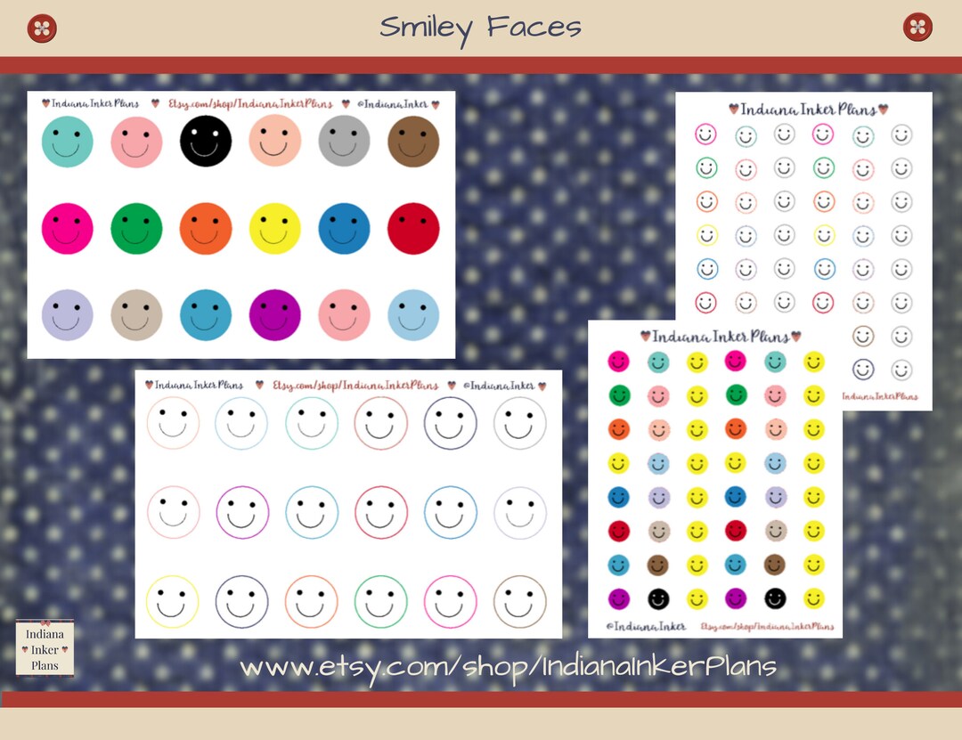 Colorful Smiley Face Stickers, Planner Stickers, Decorative Planning ...