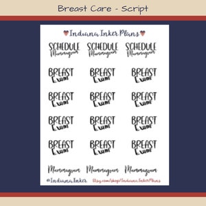 Breast Care Stickers, Medical, Breast Exam, Mammogram - Etsy