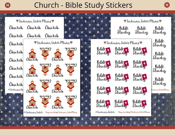 Church Planner Stickers Bible Study Black Script Decorative - Etsy
