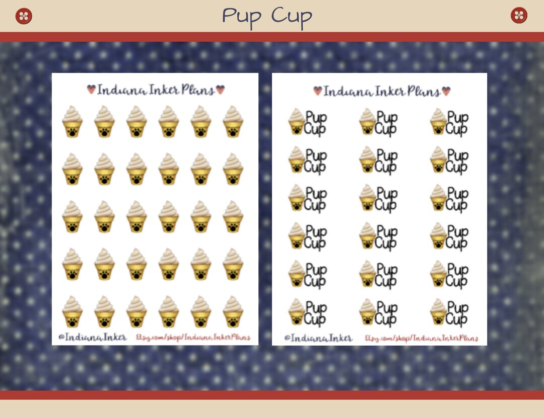 Pup Cup Stickers, Decorative Planning, Journaling, Scrapbooking, Pet ...