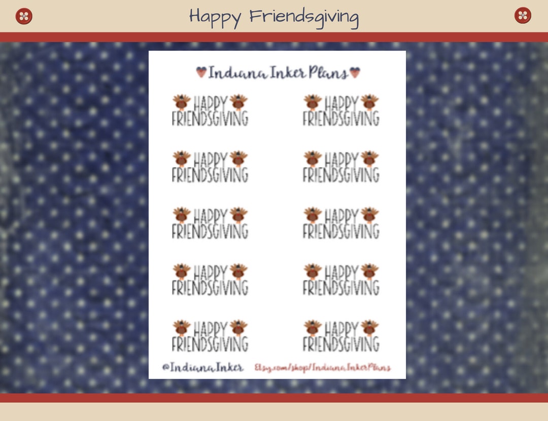 Happy Friendsgiving Stickers, Planner Stickers, Decorative Planning ...