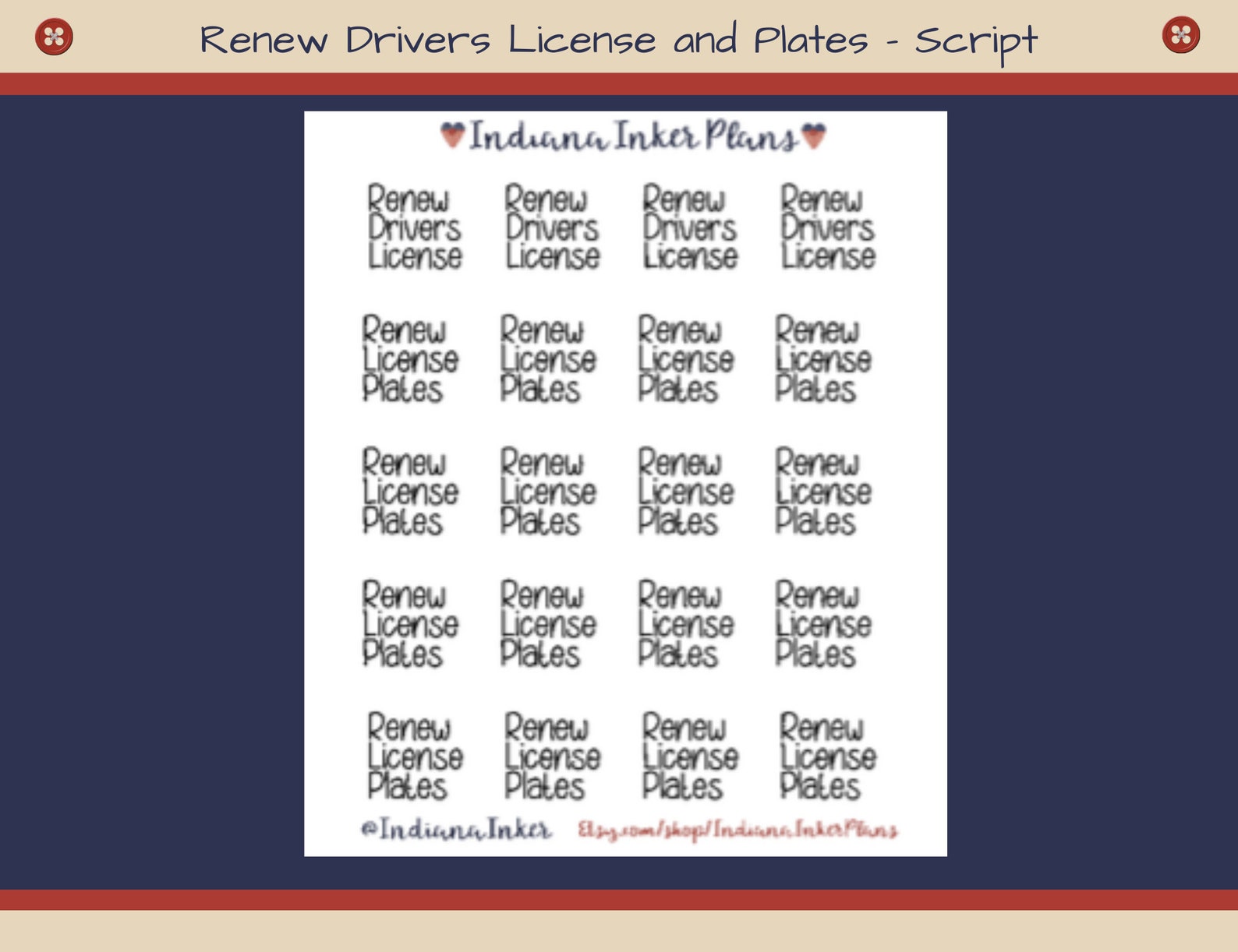 Renew Drivers License Stickers, Renew Plates, Renew Tags, Vehicle - Etsy