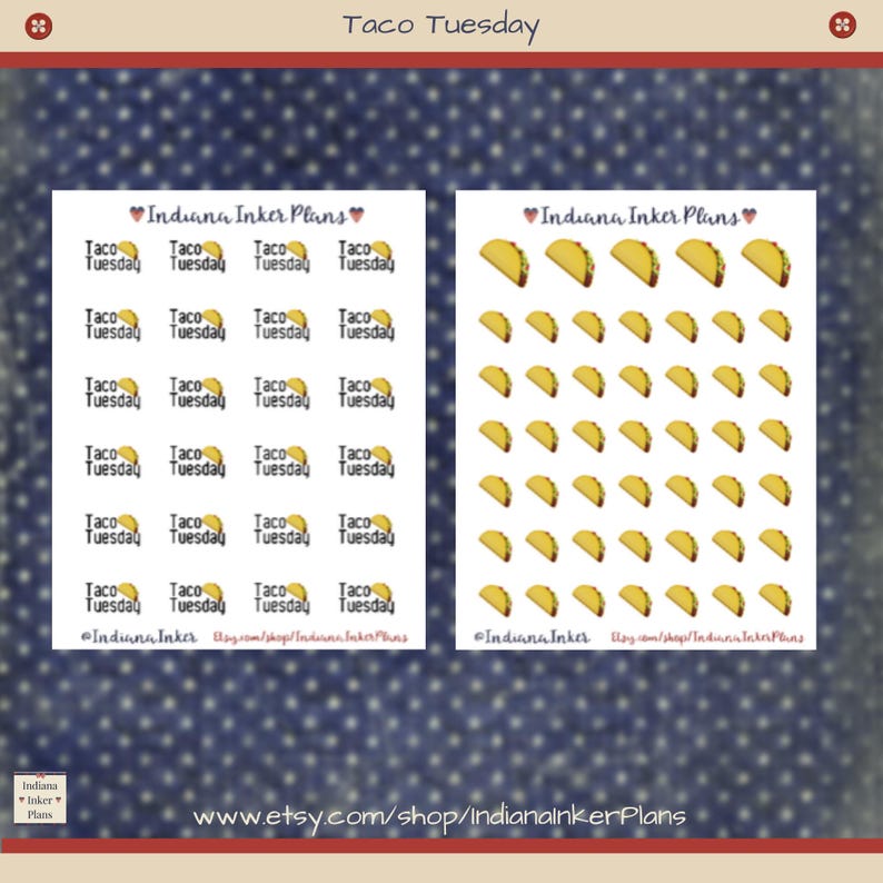 Taco Tuesday Stickers, Taco Icons - Etsy