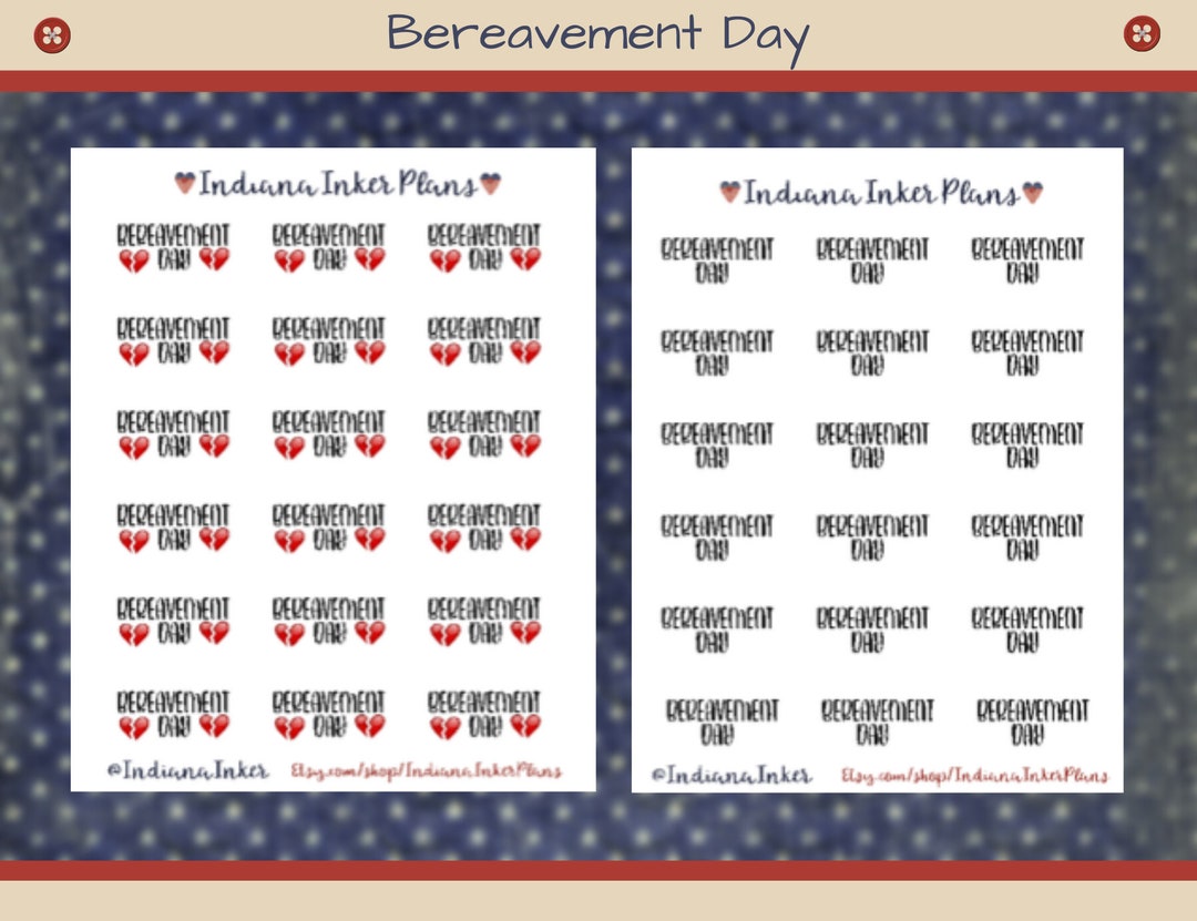 Bereavement Day Stickers, Funeral, Passed Away, Memorial Service ...