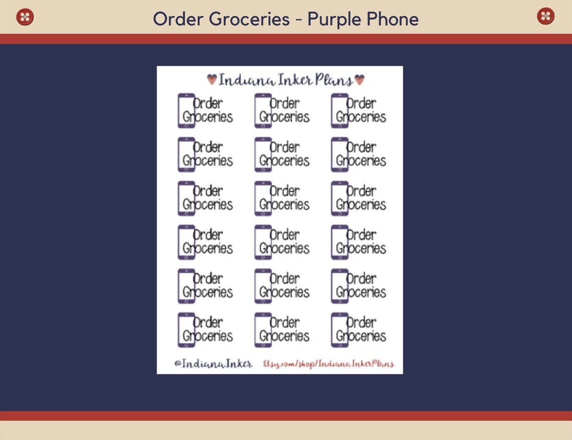 Order Groceries Pick up Groceries Script Stickers - Etsy