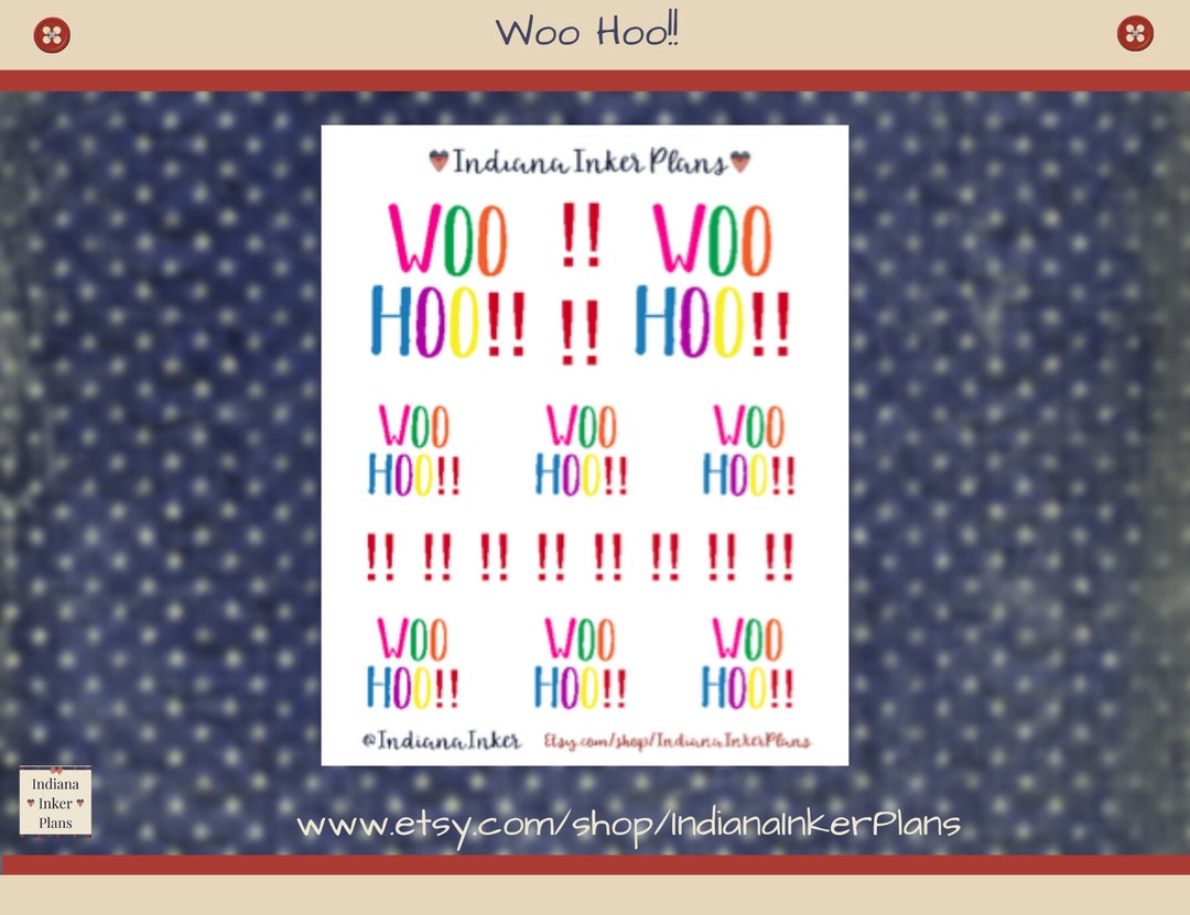 Woo Hoo!! Stickers, Colorful, Planner Stickers, Script Stickers - Etsy