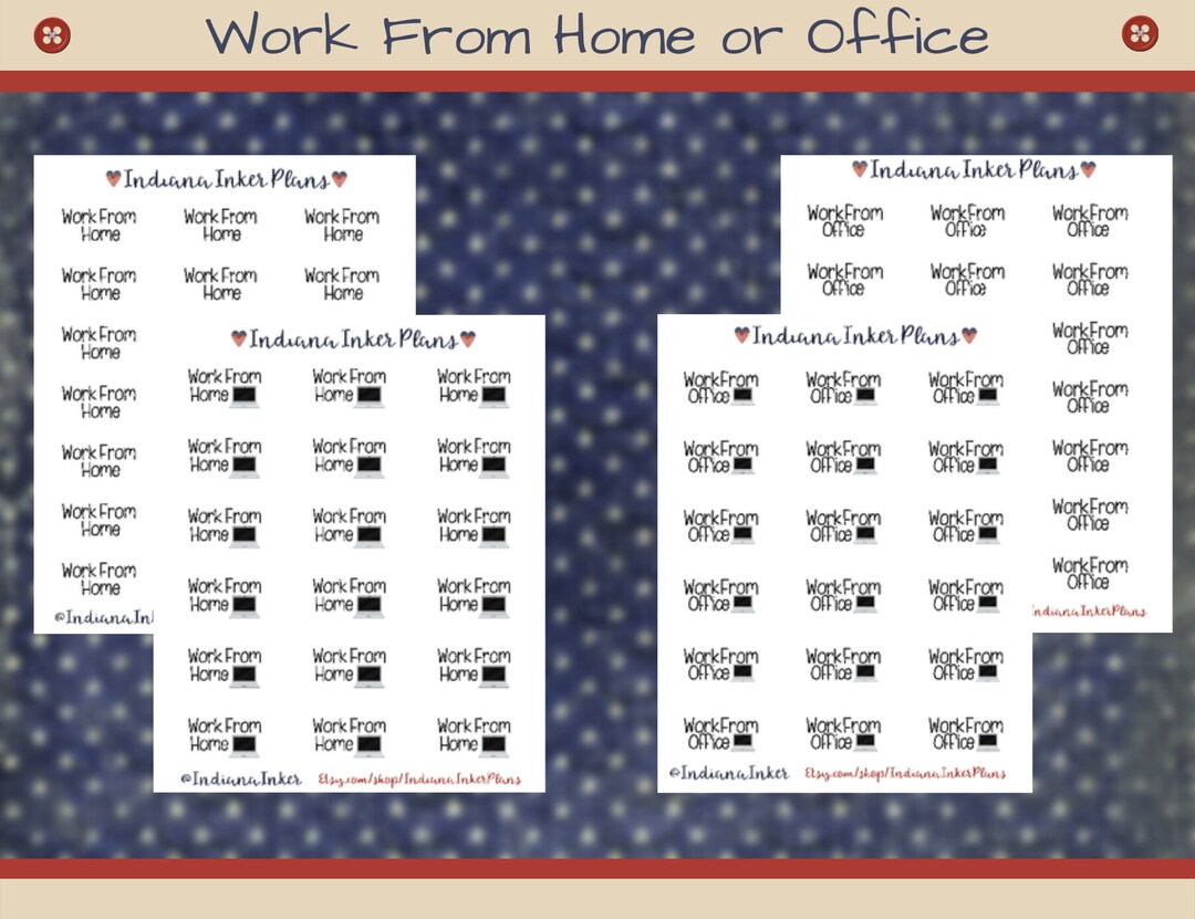 Work From Home Stickers, Work From Office Stickers, Planner Stickers ...