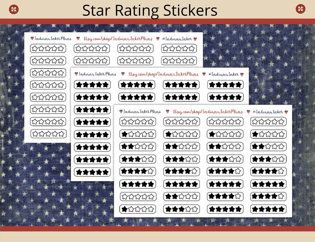 Star Rating Stickers, 5 Star Rating, Blank Star Rating, Planner ...