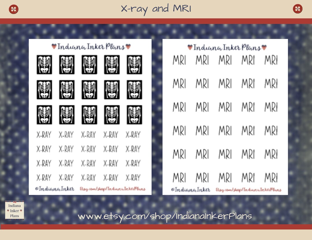 X-ray and MRI Stickers, Planner Stickers, Medical, Decorative Planning ...