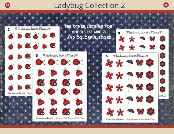 Ladybug Collection Stickers Planner Stickers Decorative | Etsy