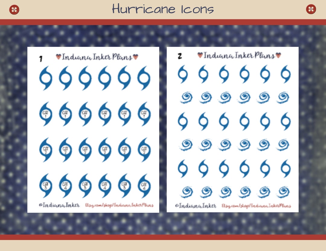 Hurricane Icon Stickers, Weather Icon Stickers, Functional Stickers ...