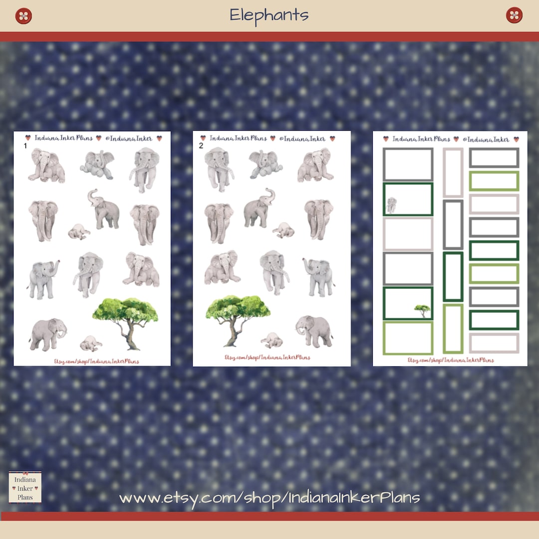 Elephant Stickers, Planner Mini Kit, Deco, Colorful Boxes, Decorative ...
