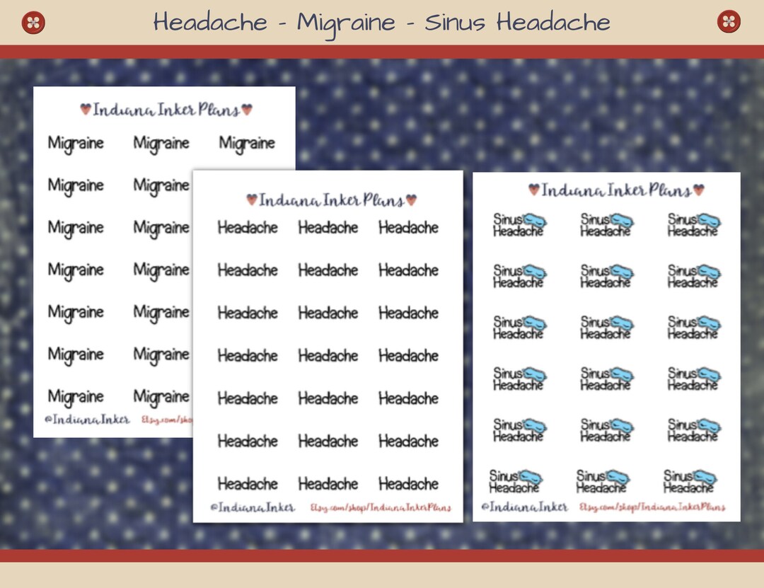 Headache, Migraine, Sinus Headache Stickers, Medical - Etsy