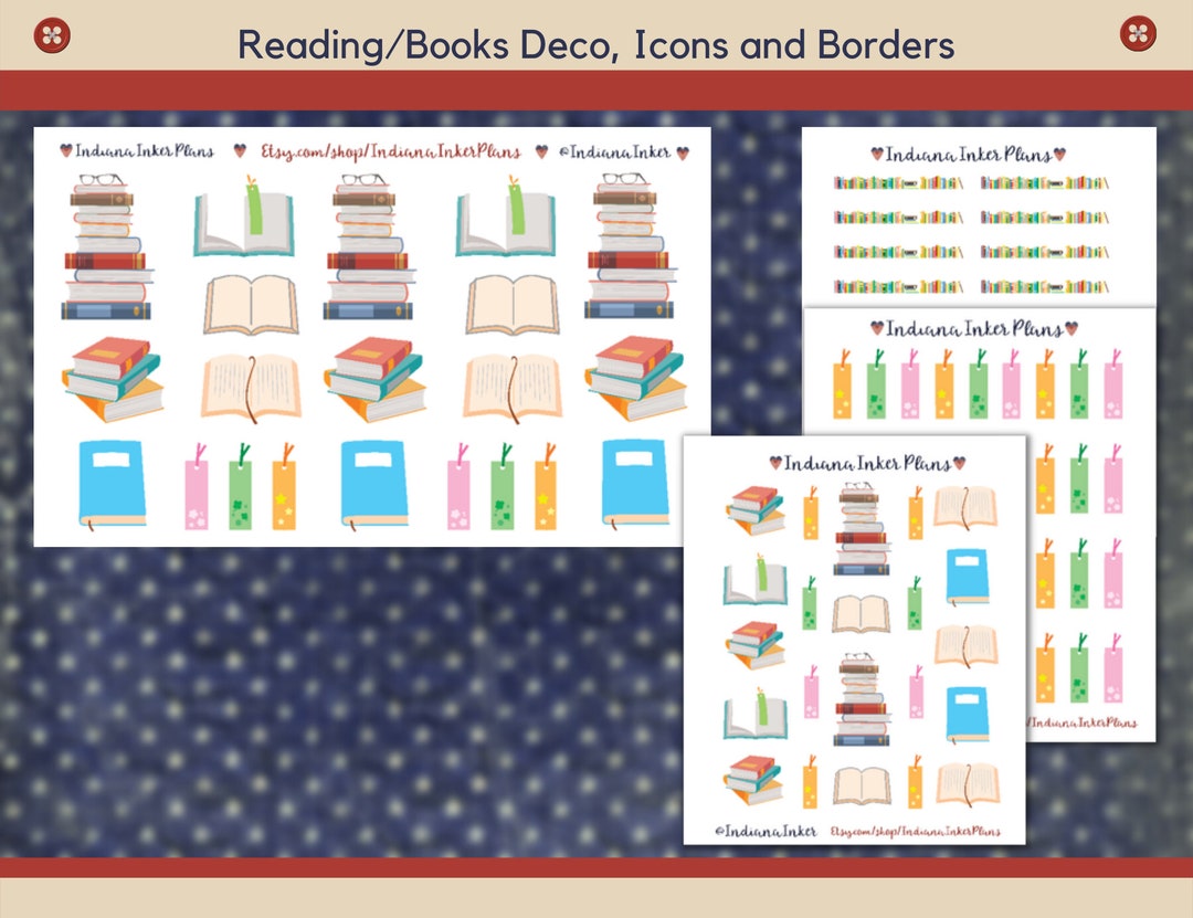 Reading Planner Stickers, Book Stickers, Decorative Planning, Bookmark ...