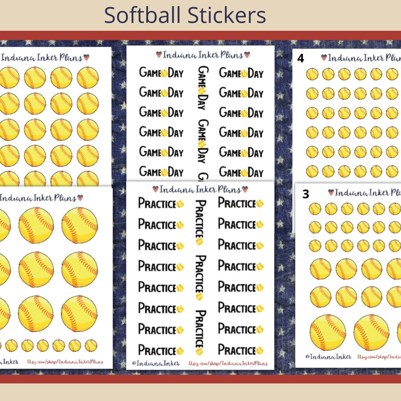 Softball Sticker - Etsy
