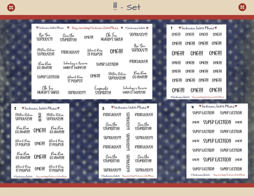 Exclamation Quote Stickers, Excitement Stickers, OMG!!!, Super Excited ...