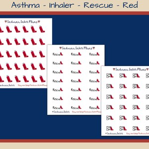 Asthma Stickers, Inhaler Stickers, Rescue Inhaler, Medical, Planner ...