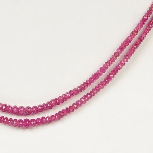 High Quality 2-4.5mm Burma Ruby Beads Necklace, Burma Ruby Faceted Necklace, Burma Ruby Rondelle ...