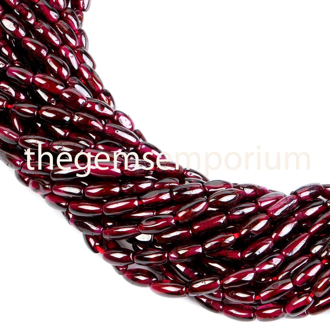 Garnet Plain Loi Shape Gemstone Beads, Garnet Smooth Loi Gemstone Beads ...