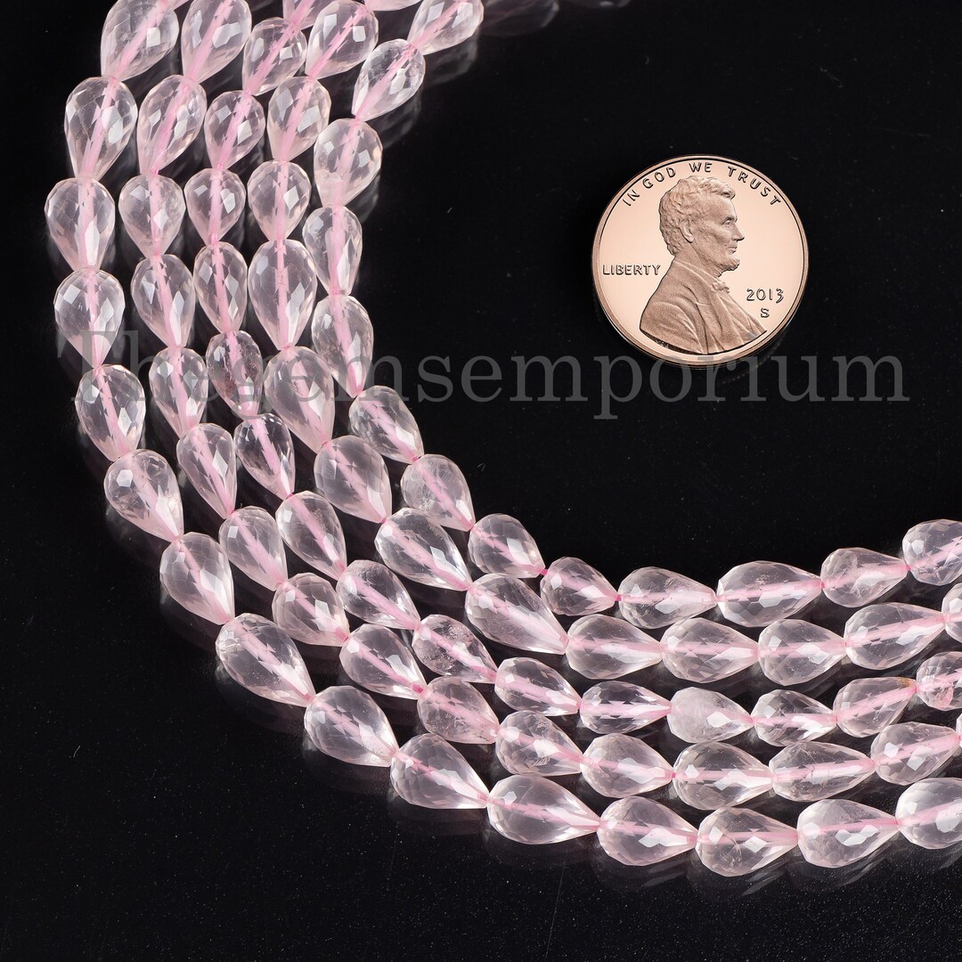 Rose Quartz Faceted Drop Shape Beads, Rose Quartz Drop Shape Beads ...