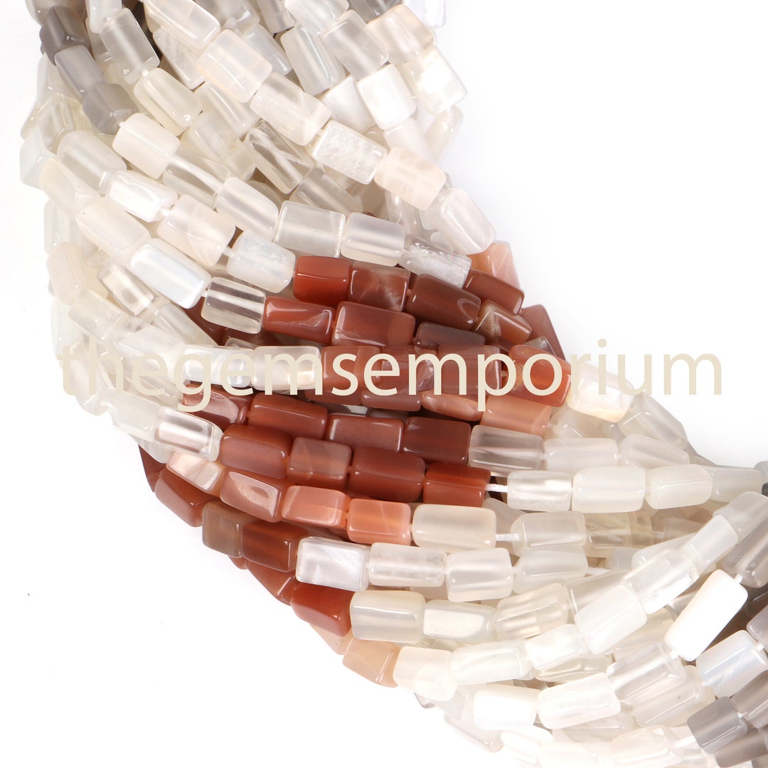 Multi Moonstone Plain Smooth Long Square Beads, Moonstone Long Square ...