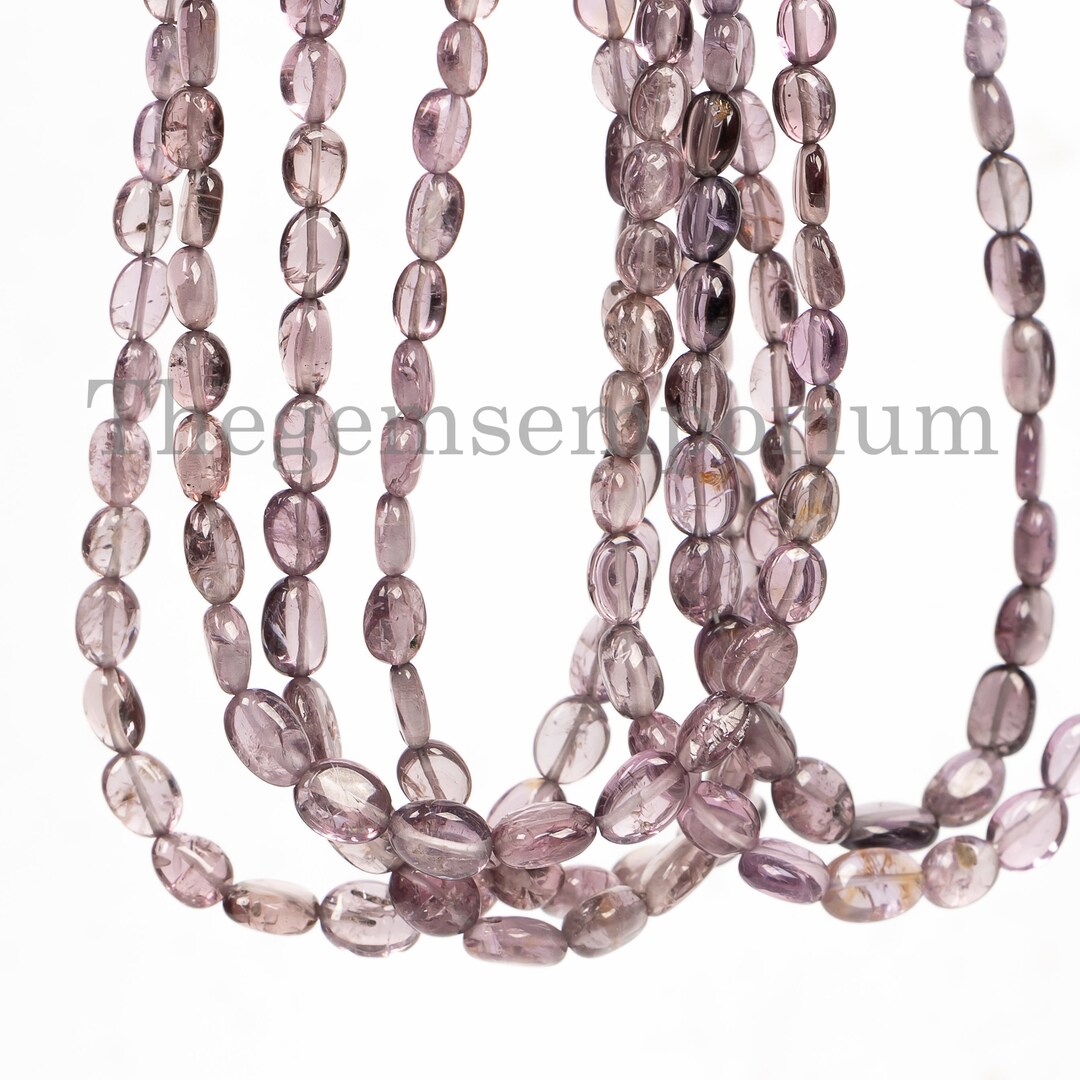 Purple Spinel Smooth Oval Beads, Natural Spinel Gemstone, Straight ...