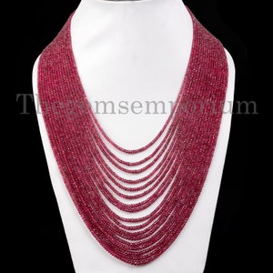 Exclusive Rare! Burma Spinel Rondelle Necklace, 2.5-5mm Red Spinel ...