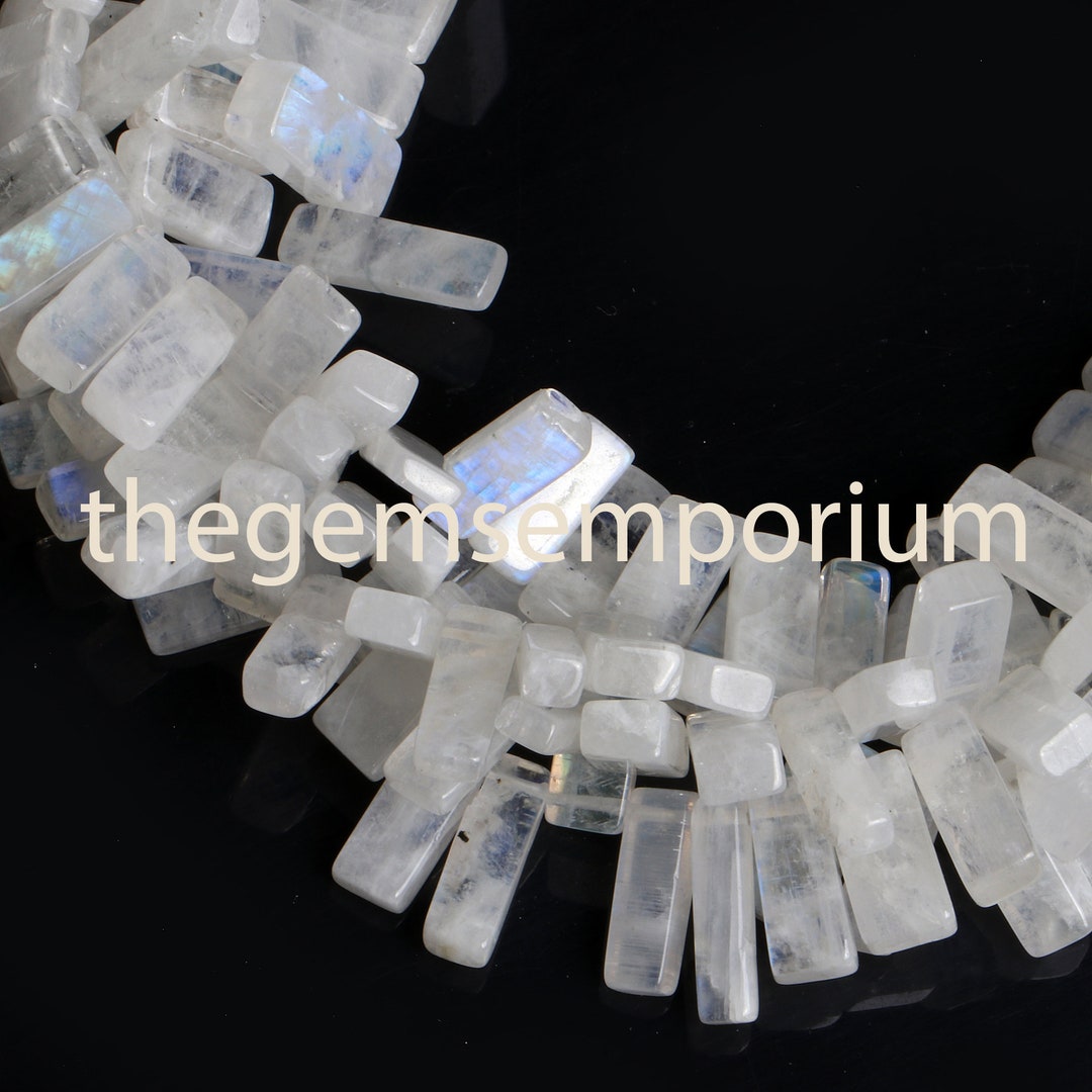 Rainbow Moonstone Smooth Stick Beads, 4X8-5X12MM Moonstone Plain Smooth ...