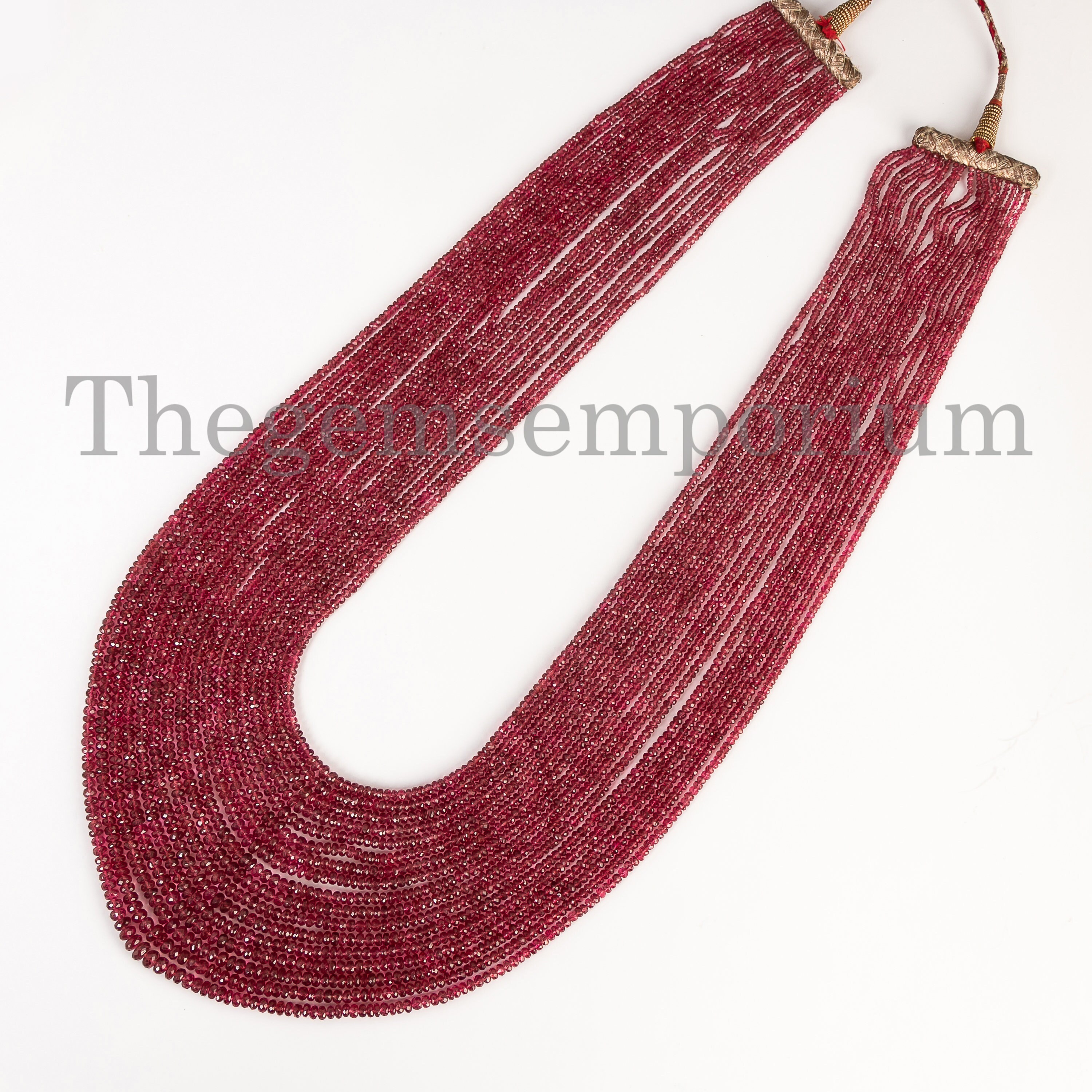 Exclusive Rare! Burma Spinel Rondelle Necklace, 2.5-5mm Red Spinel ...