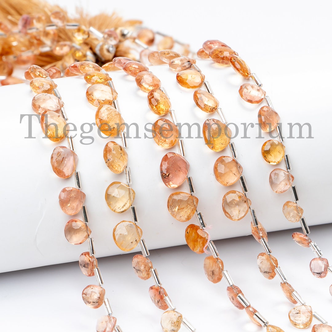 Extremely Rare Imperial Topaz Beads, Imperial Topaz Heart Shape Beads ...