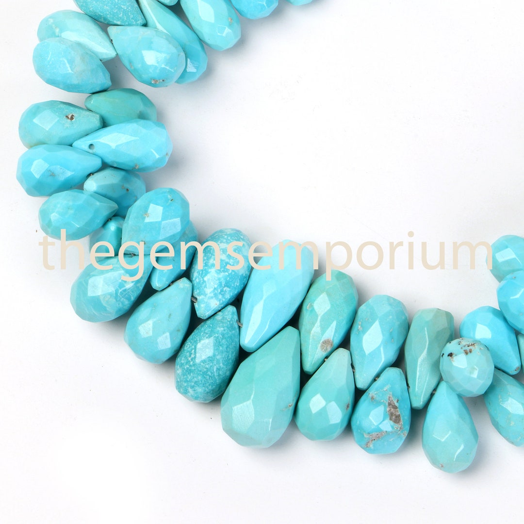 Natural Sleeping Beauty Turquoise Drop Beads, Rare Quality Turquoise ...