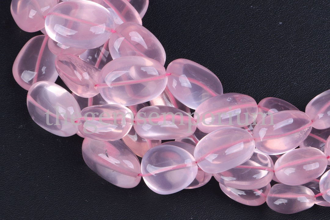 Rose Quartz Smooth Nugget Shape Gemstone Beads, Rose Quartz Plain Beads ...
