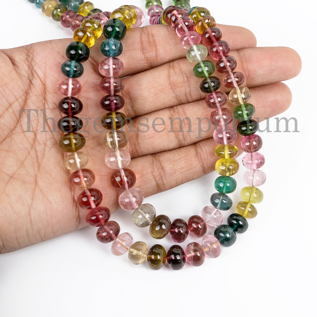 Extremely Rare Multi Tourmaline Smooth Necklace, Natural Tourmaline ...