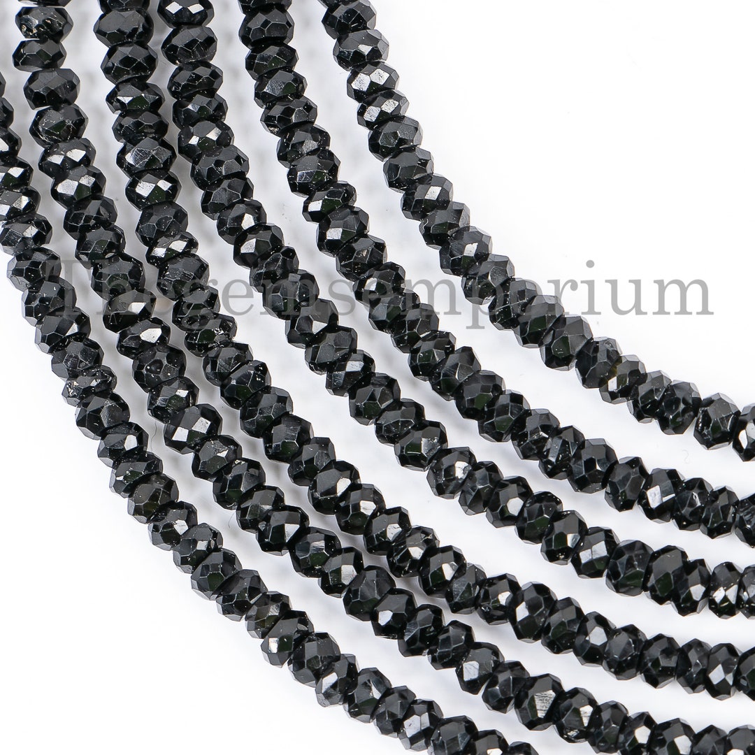 Black Tourmaline Beads, Black Tourmaline Faceted Beads, Black ...